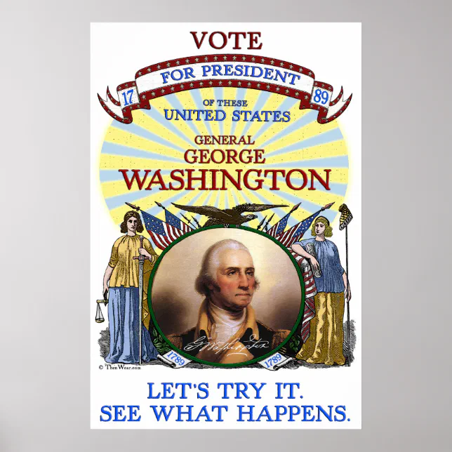 George Washington 1789 Election Poster (White) | Zazzle