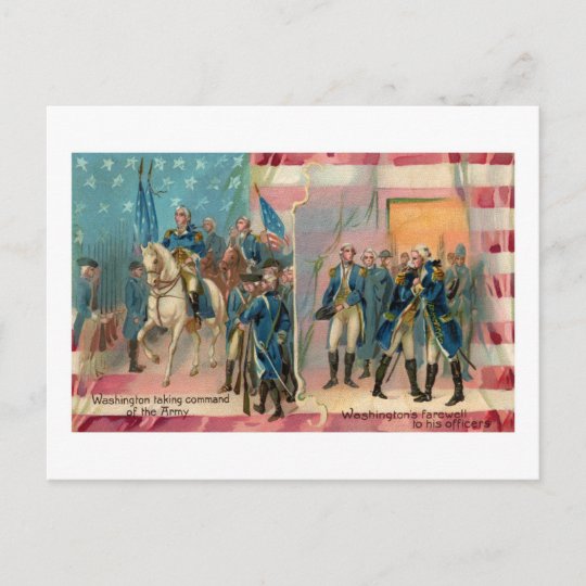George Washington and Troops Vintage Postcard | Zazzle.com