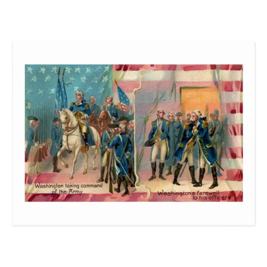 George Washington and Troops Vintage Postcard | Zazzle.com