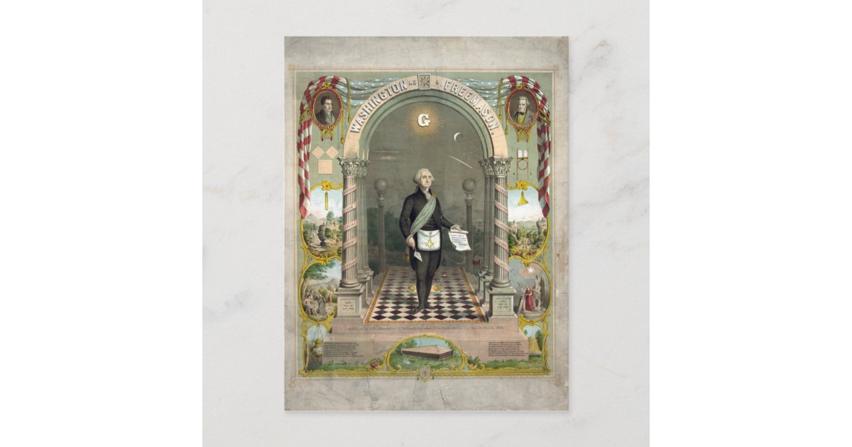 George Washington as a Freemason Postcard | Zazzle