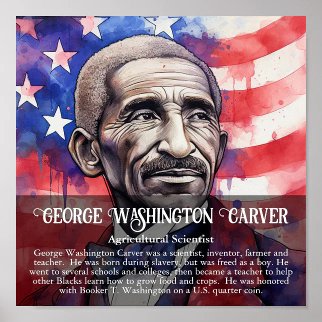 George Washington Carver Black History Month Class Poster | Zazzle
