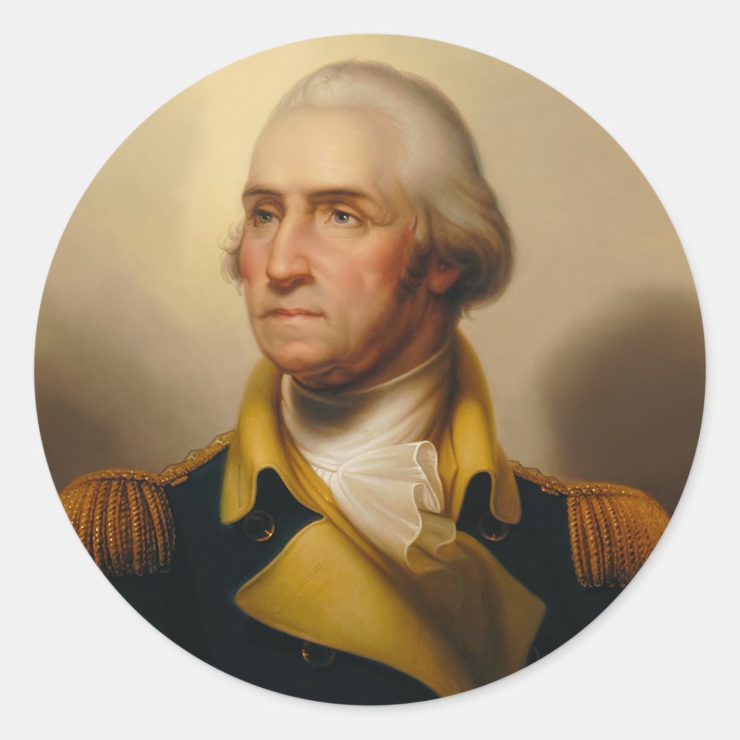 George Washington, First U.S. President Classic Round Sticker | Zazzle