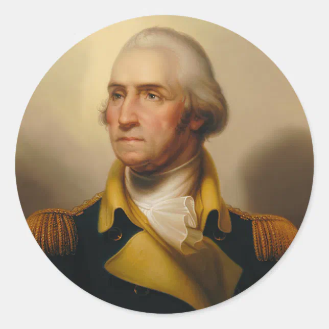 George Washington, First U.S. President Classic Round Sticker | Zazzle