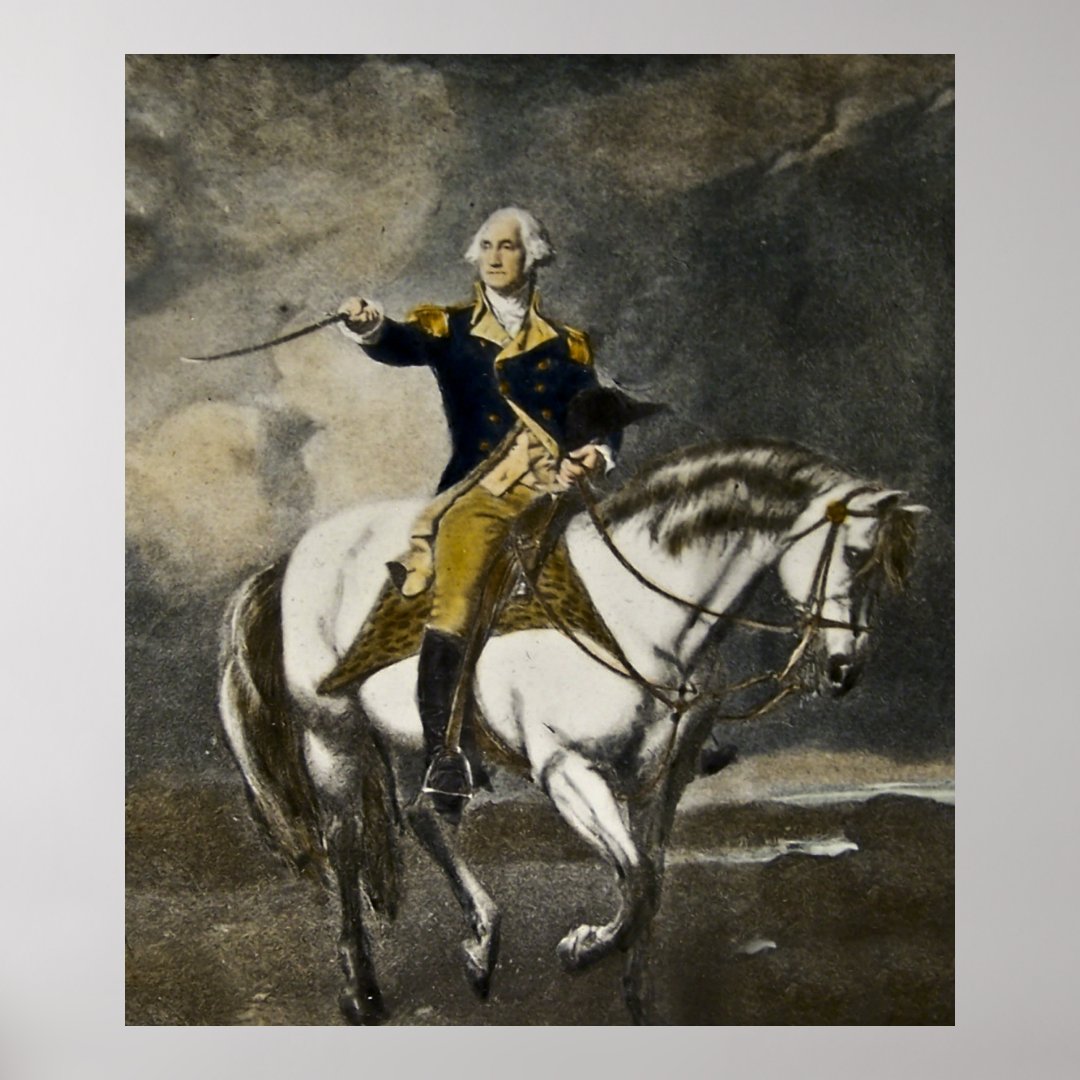 George Washington on Horseback at Trenton Poster | Zazzle