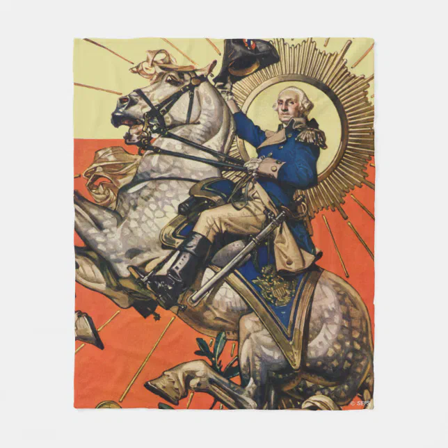 George Washington on Horseback Fleece Blanket | Zazzle