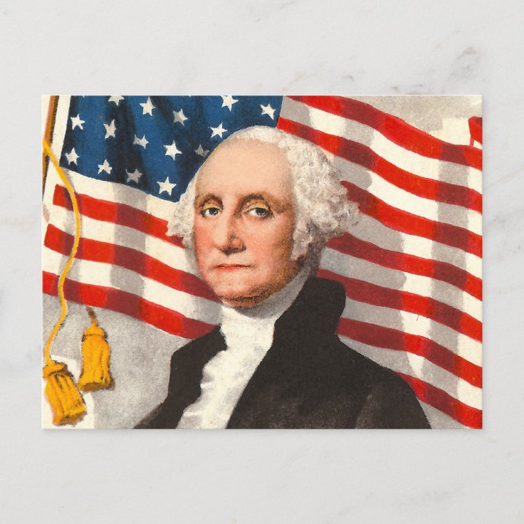 George Washington Patriotic U.S. Flag July 4th Postcard | Zazzle