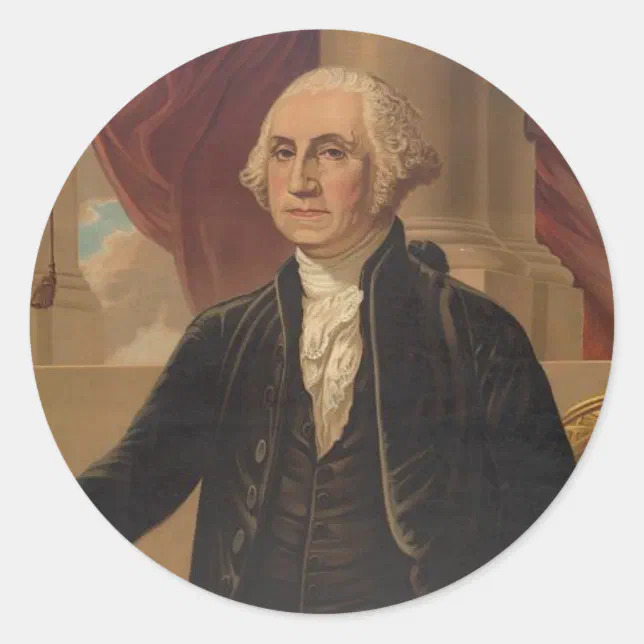 George Washington Portrait Classic Round Sticker | Zazzle