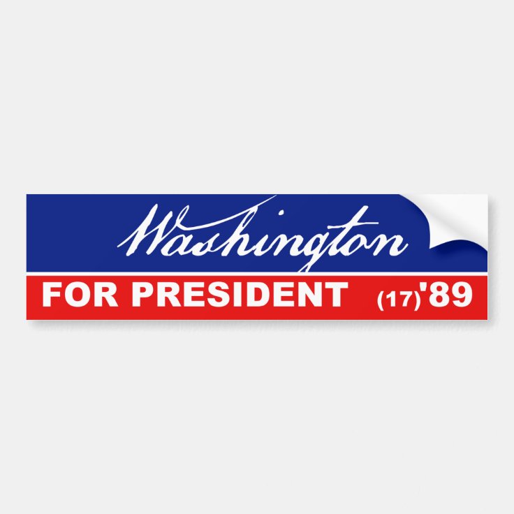 George Washington President 1789 Bumper Sticker | Zazzle