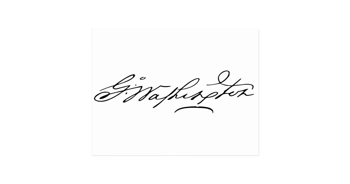 George Washington Signature Postcard | Zazzle