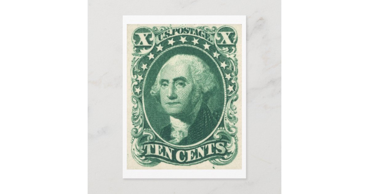George Washington Ten Cents US Postage Postcard | Zazzle