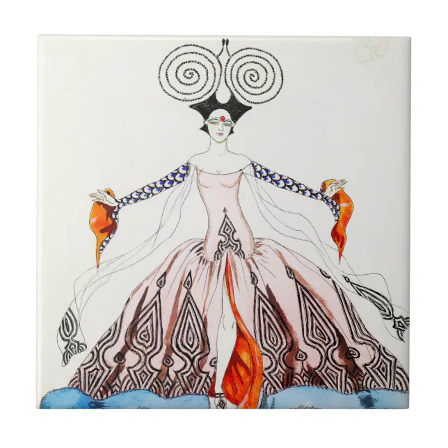 Georges Barbier Art Deco Fashion Tile | Zazzle