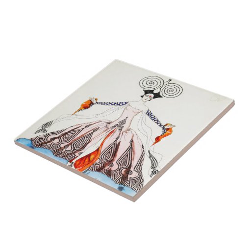 Georges Barbier Art Deco Fashion Tile | Zazzle