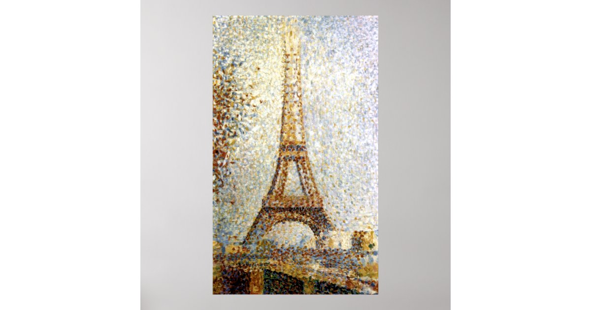 Georges Seurat Eiffel Tower Pointillism Poster | Zazzle
