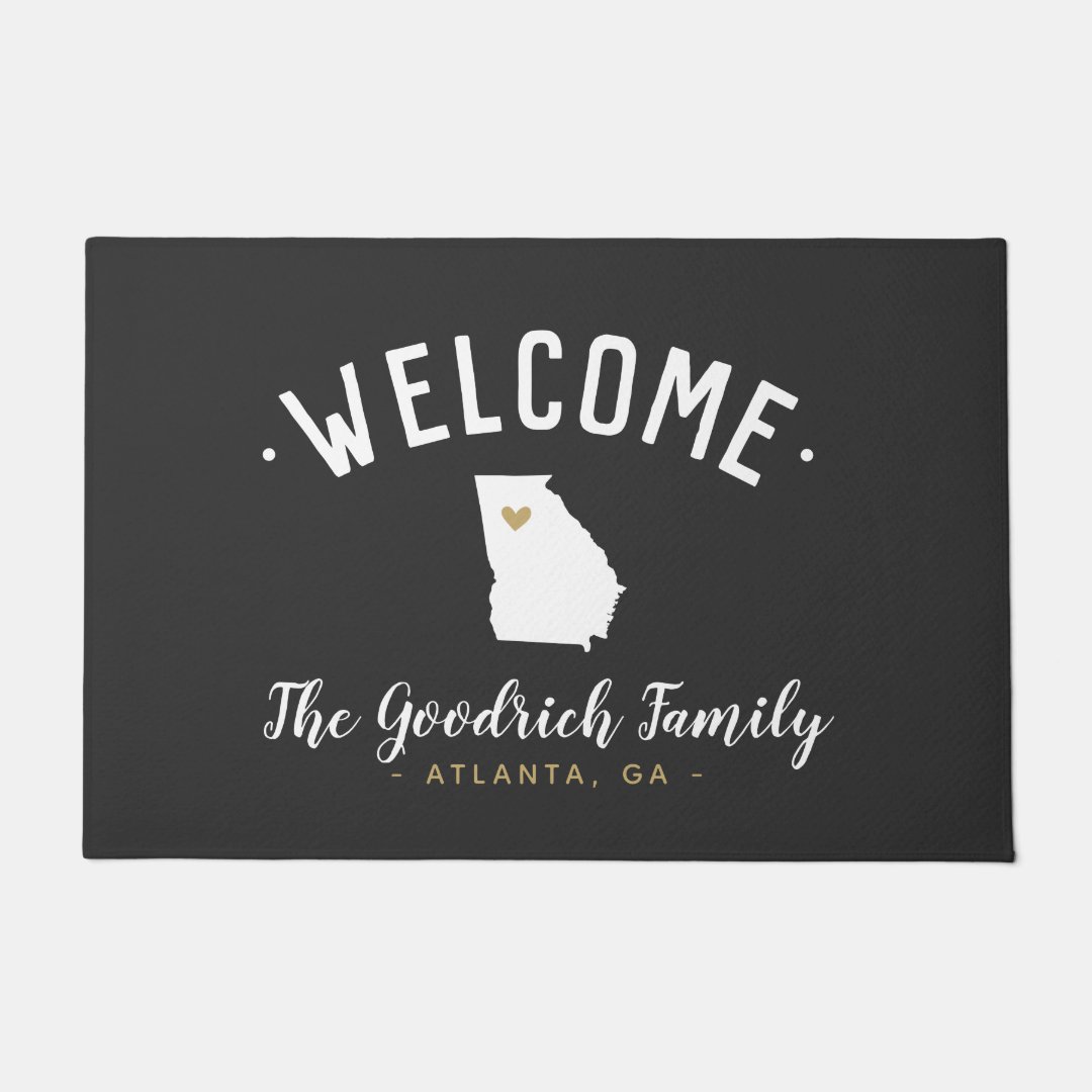 Georgia Family Monogram Welcome Doormat | Zazzle