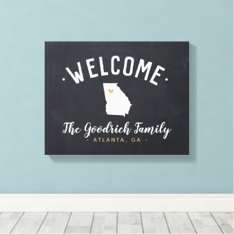 Georgia Family Monogram Welcome Sign | Zazzle