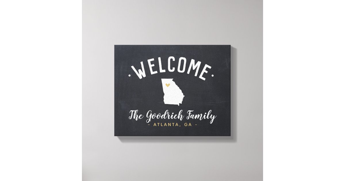 Georgia Family Monogram Welcome Sign | Zazzle