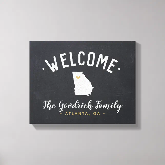 Georgia Family Monogram Welcome Sign | Zazzle