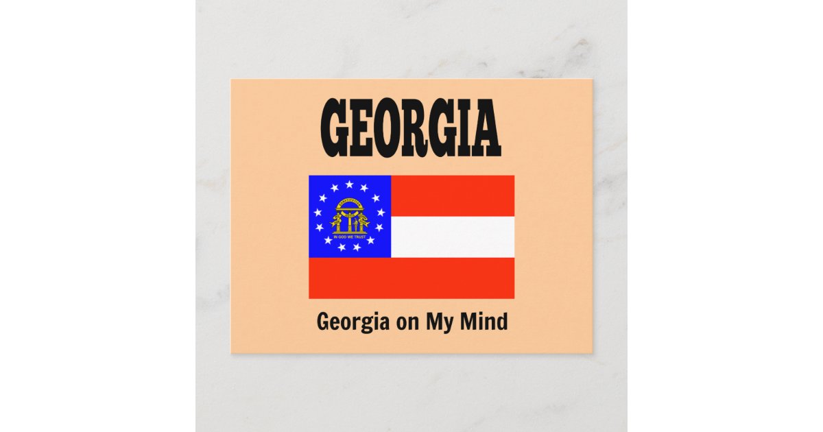 Georgia flag and slogan postcard | Zazzle