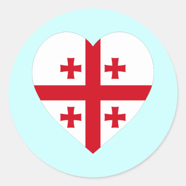 Georgia Flag Heart Classic Round Sticker | Zazzle