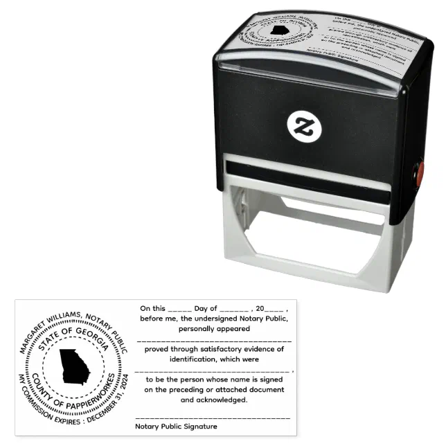 Georgia Notary Public Acknowledgement Stamp | Zazzle