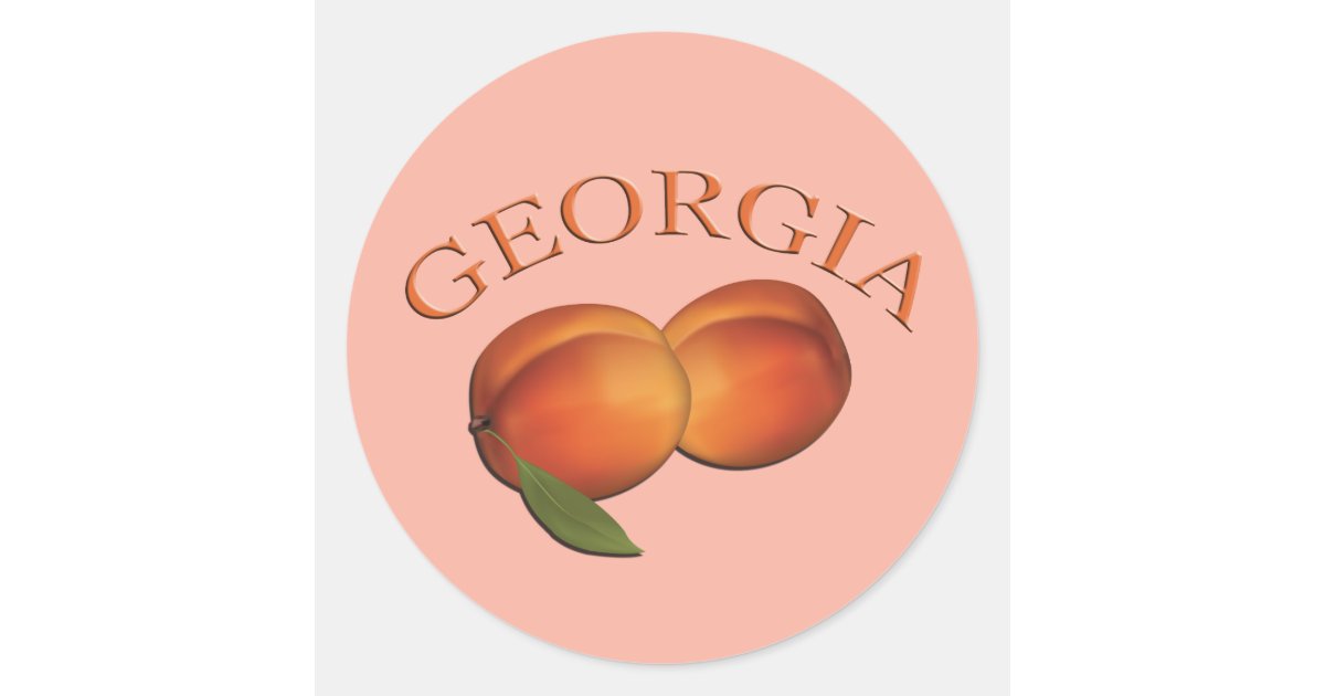 Georgia Peach Classic Round Sticker | Zazzle