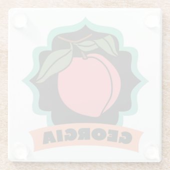 Georgia Peach Logo Glass Coaster | Zazzle
