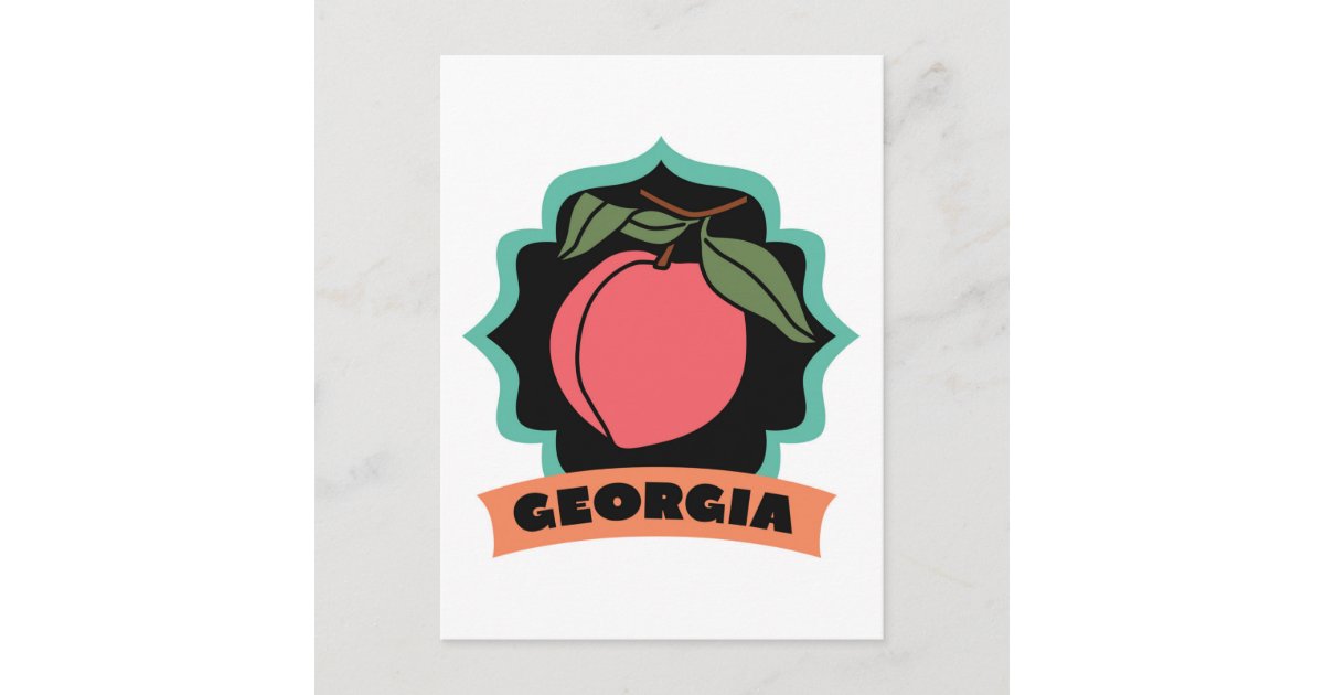 Georgia Peach Logo Postcard | Zazzle