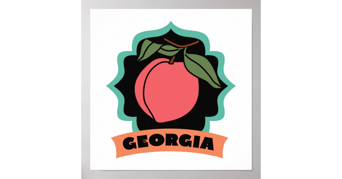Georgia Peach Logo Poster | Zazzle