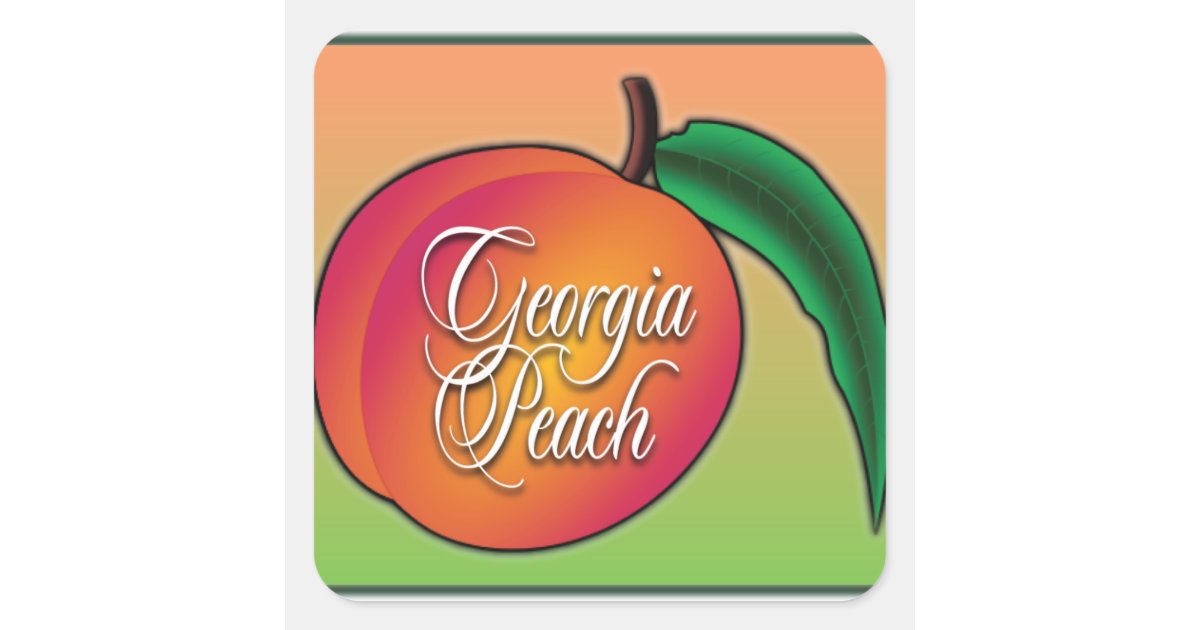 Georgia Peach Square Sticker | Zazzle