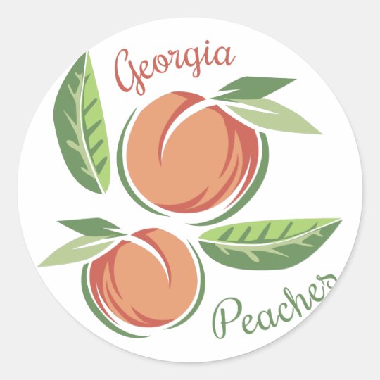 Georgia Peaches Classic Round Sticker | Zazzle.com