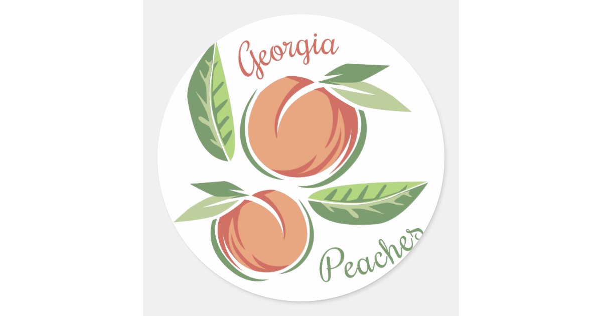 Georgia Peaches Classic Round Sticker | Zazzle