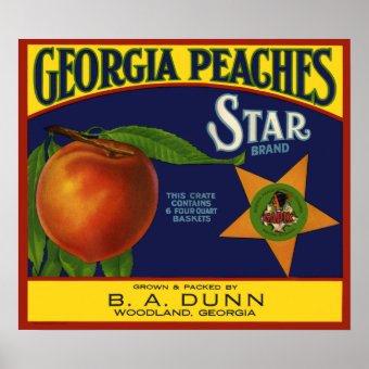Georgia Peaches Poster | Zazzle