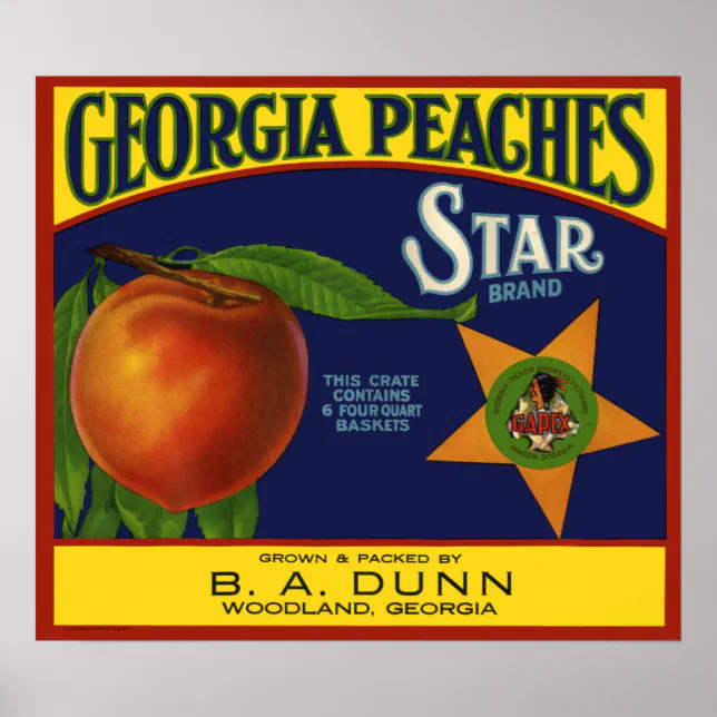 Georgia Peaches Poster | Zazzle