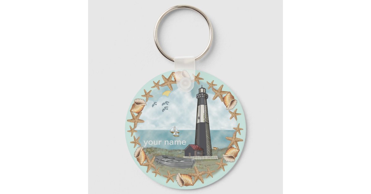 Georgia Shells Lighthouse keychain | Zazzle