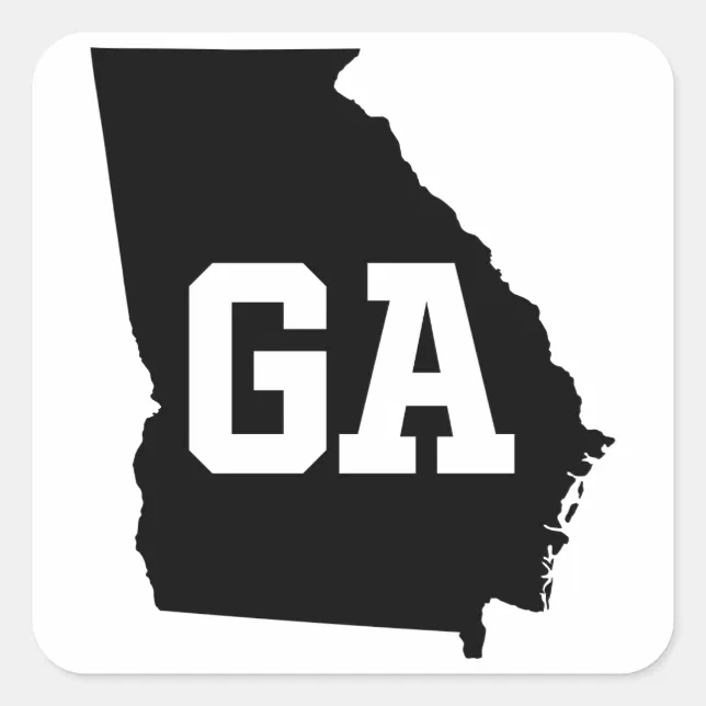 Georgia State Map GA Abbreviation Stickers | Zazzle