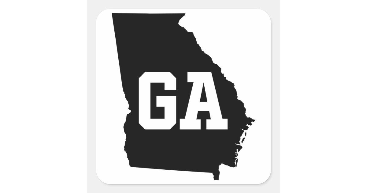 Georgia State Map GA Abbreviation Stickers | Zazzle