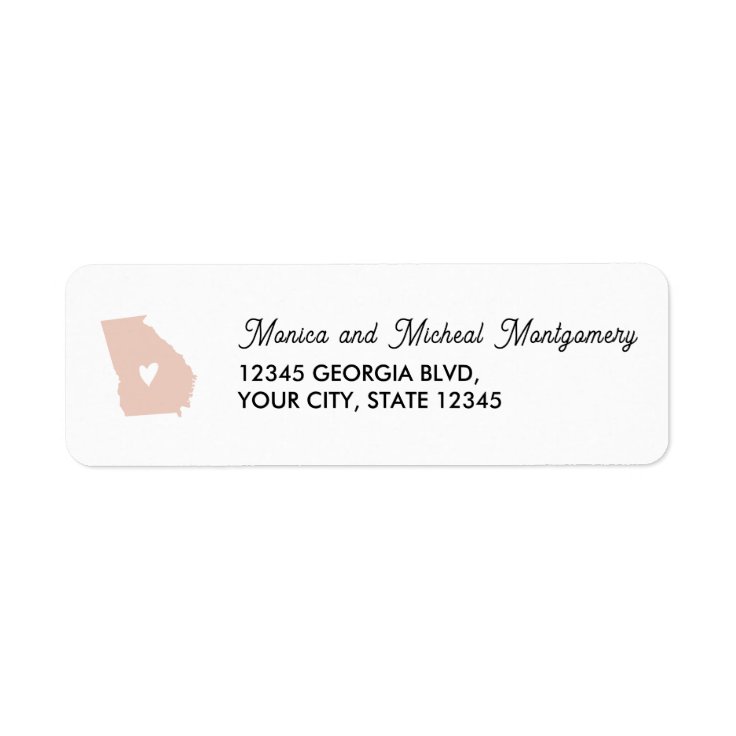 GEORGIA State Map with Heart - ANY COLOR! Label | Zazzle
