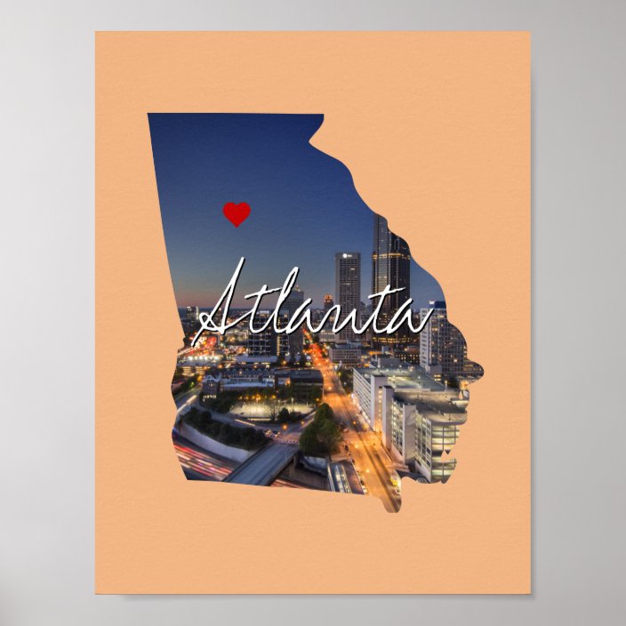 Georgia State Photo insert and town name Poster | Zazzle