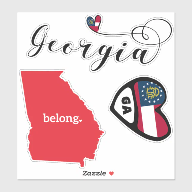 Georgia State, Sheet of Die Cut Stickers | Zazzle