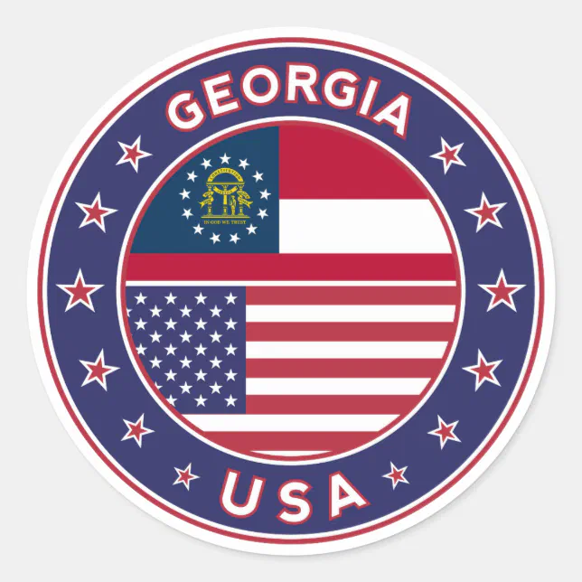 Georgia t-shirt, Georgia sticker, Classic Round Sticker | Zazzle