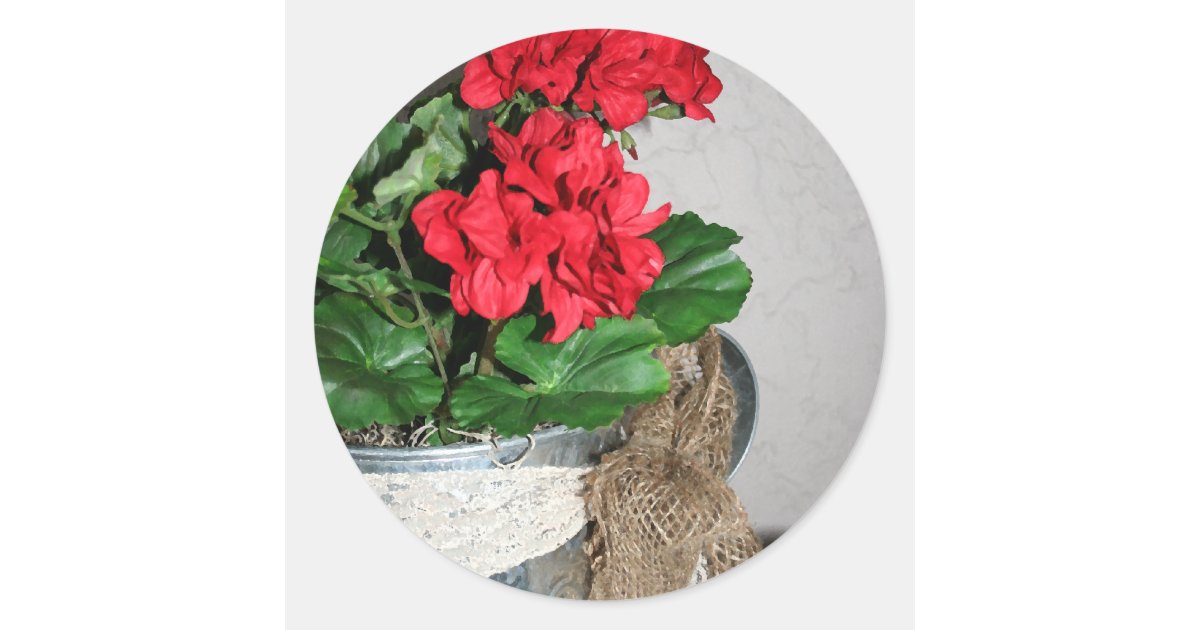 Geranium Bouquet Classic Round Sticker | Zazzle