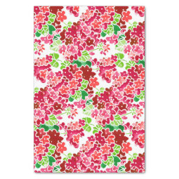 Geraniums Pink and Red Floral Pattern Tissue Paper | Zazzle