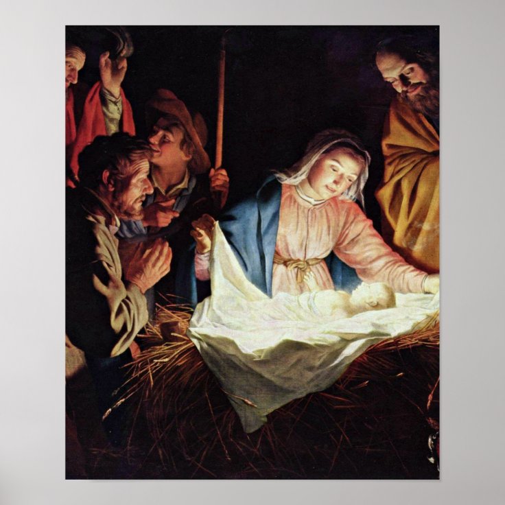 Gerard van Honthorst - Adoration of the Shepherd Poster | Zazzle