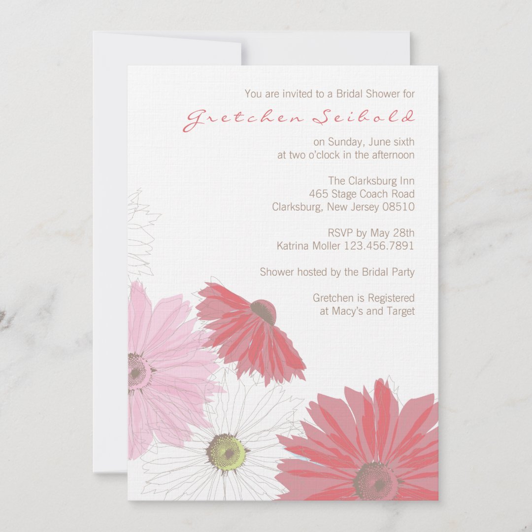 Gerber Daisy Wedding Shower Invitation | Zazzle