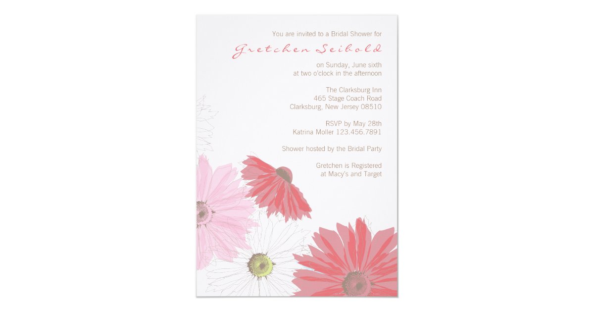 Gerber Daisy Wedding Shower Invitation | Zazzle.com