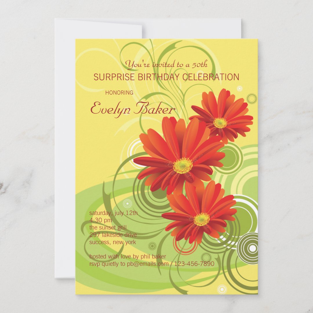 Gerbera Daisies Invitation | Zazzle