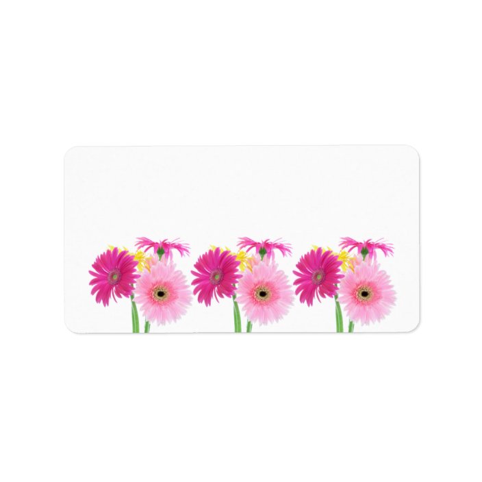 Gerbera Daisy Pink Flowers Label | Zazzle.com