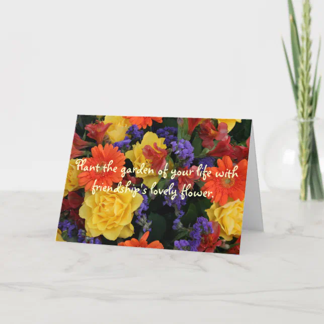 Gerbera Rose Bouquet, Plant the garden Thank You Card | Zazzle