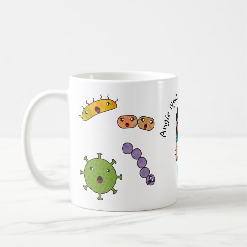 Germ Fighter Cute Long Black Hair Personalized Coffee Mug | Zazzle
