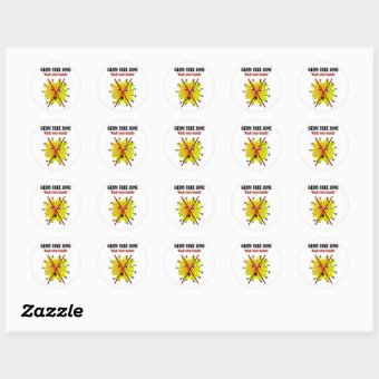 Germ Free Zone. Wash your hands! Classic Round Sticker | Zazzle